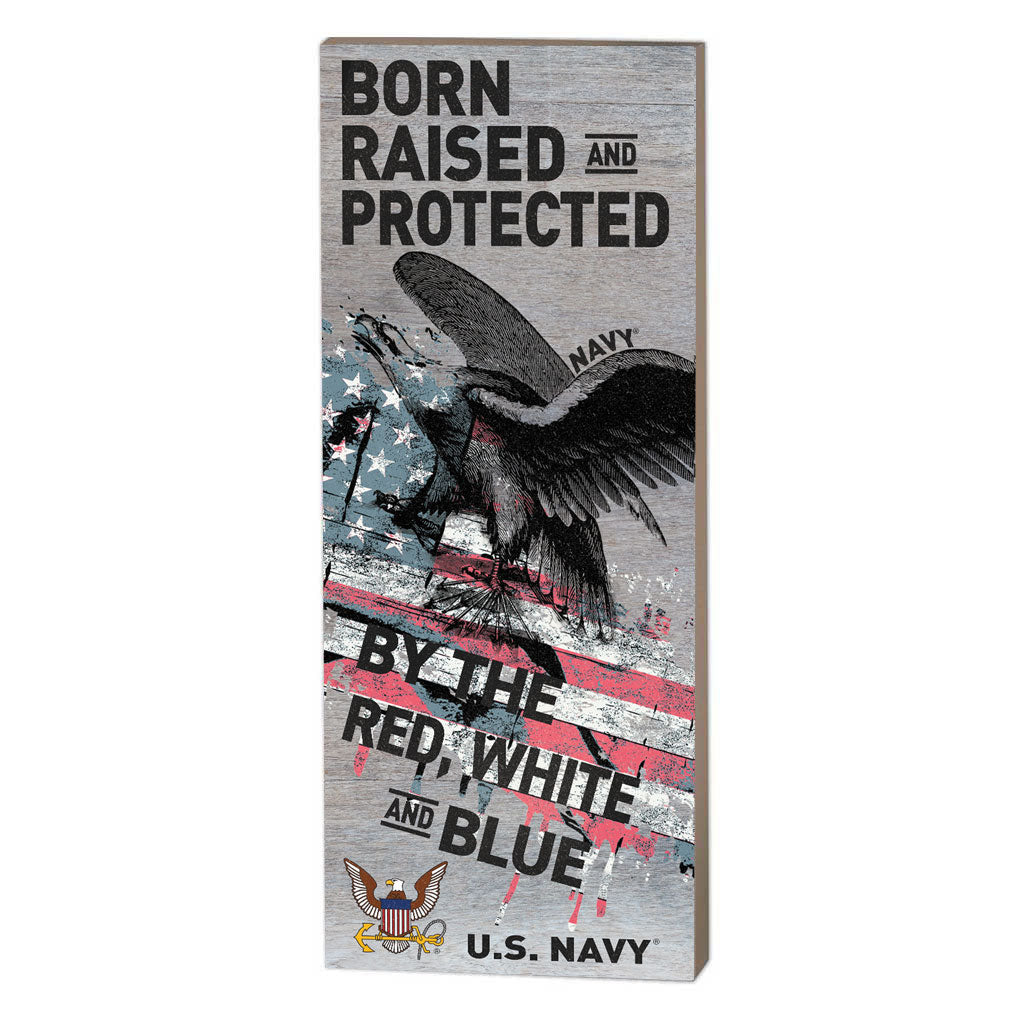 U.S. Navy Red White & Blue 7 x 18 inch Wood Sign- Made In The USA — 7. ...