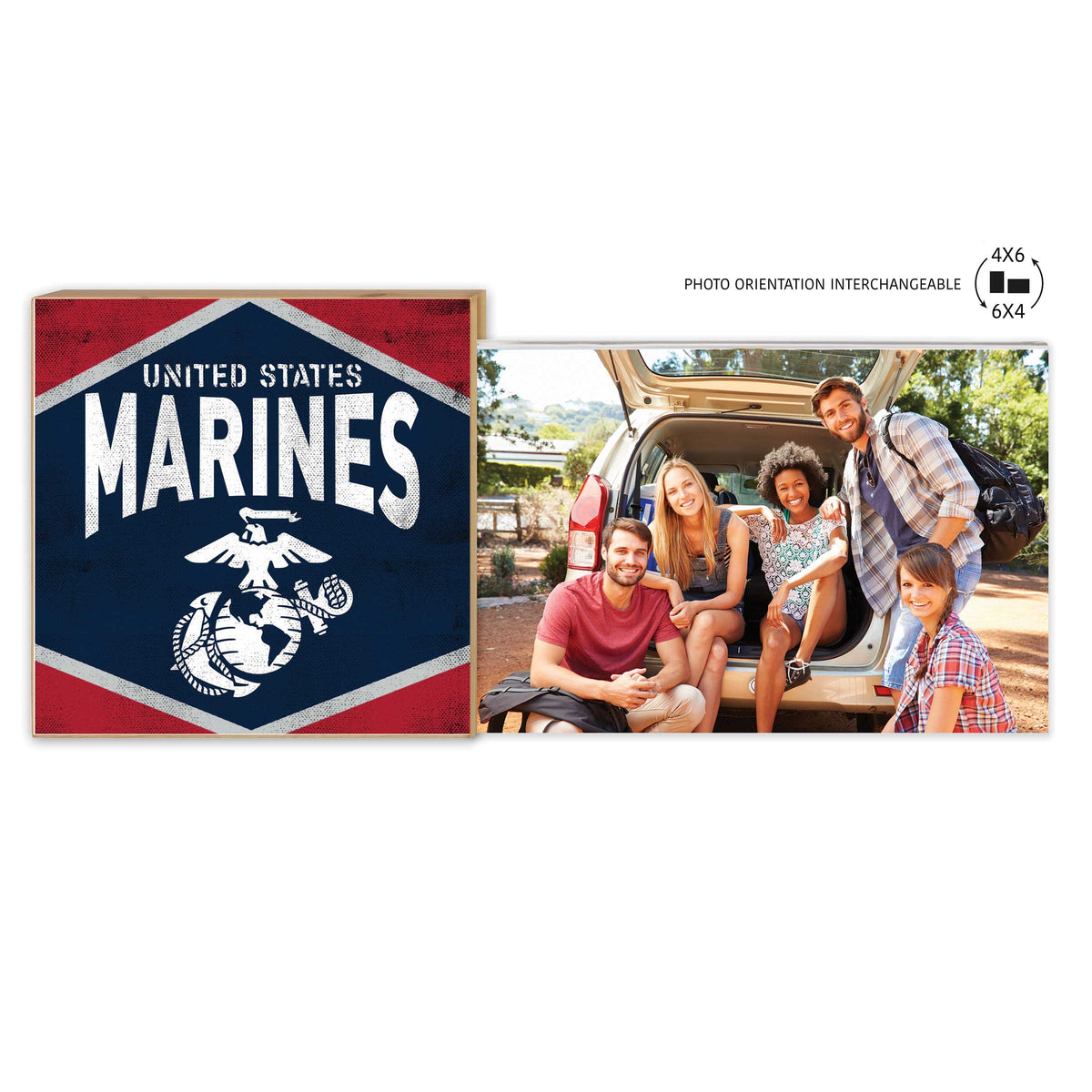 USMC Floating Picture Frame Retro Diamond — 7.62 Design