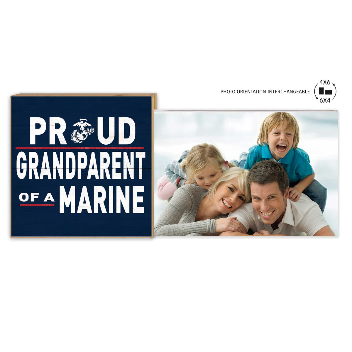 USMC Proud Grandparent Floating Picture Frame — 7.62 Design