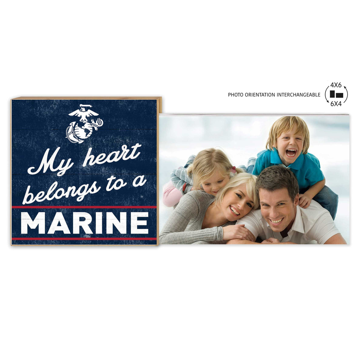 USMC My Heart Belongs To A Marine Floating Picture Frame — 7.62 Design