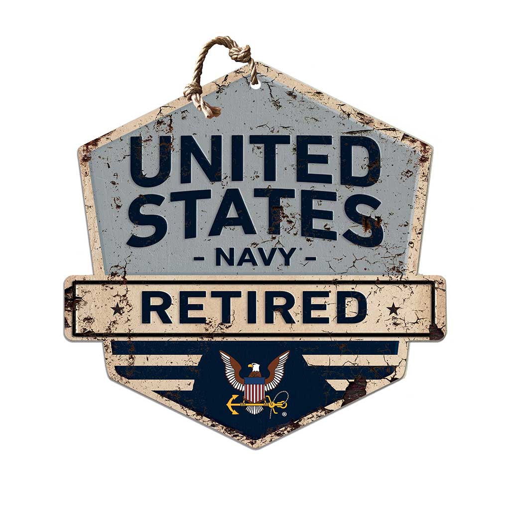U.S. Navy Retired Rustic Badge 20 x 20 inch Sign — 7.62 Design