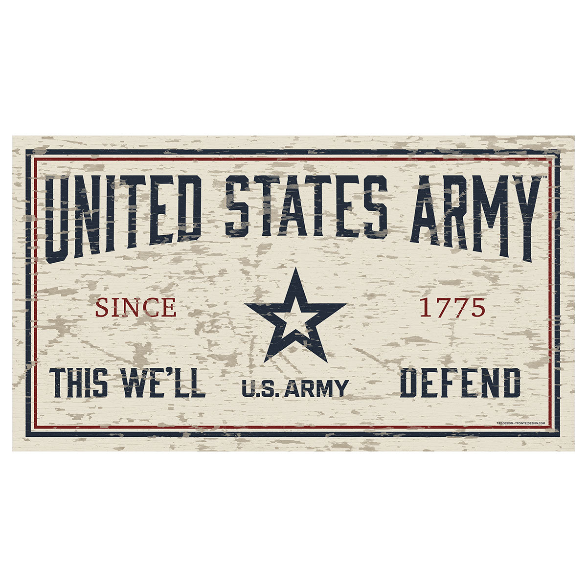 Army Chipped 11 x 20 inch Sign — 7.62 Design
