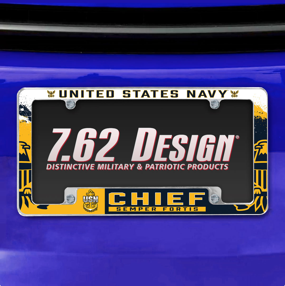 7.62 Design U.S. Navy Chief Petty Officer License Plate Frame - Offici