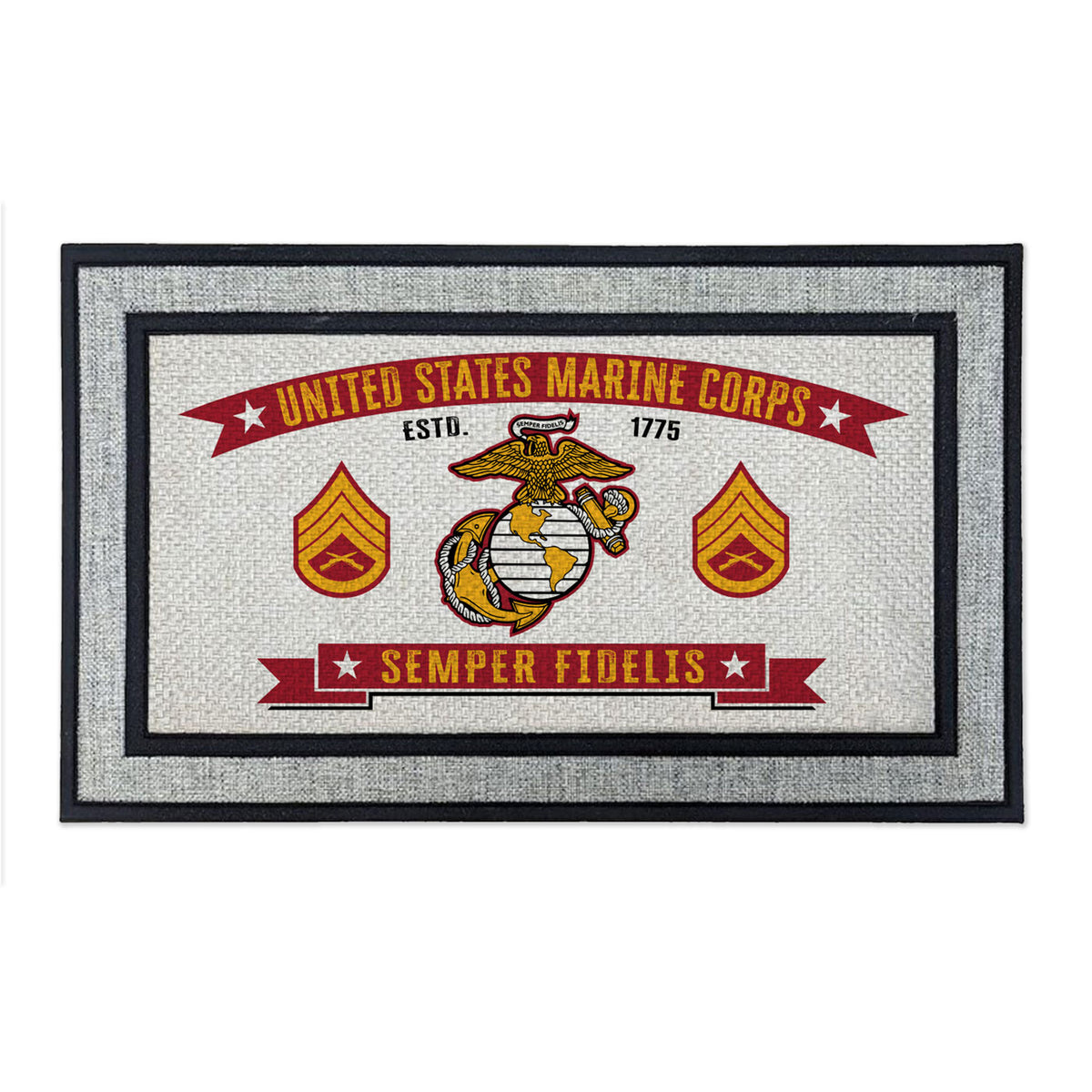 USMC Staff Sergeant E-6 - 18 x 30 inch Color Doormat — 7.62 Design