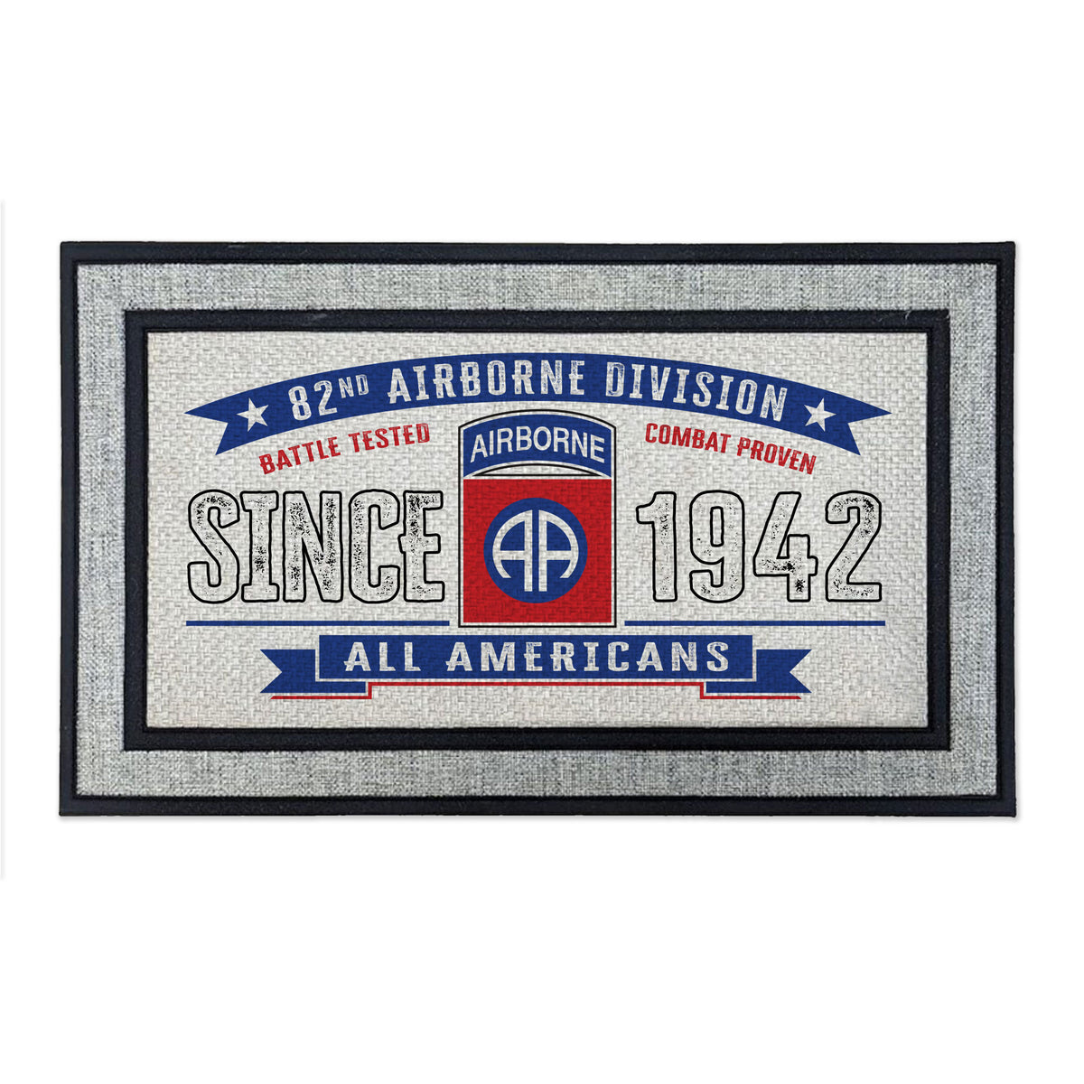 US Army 82nd Airborne Division - 18 x 30 inch Color Doormat — 7.62 Design