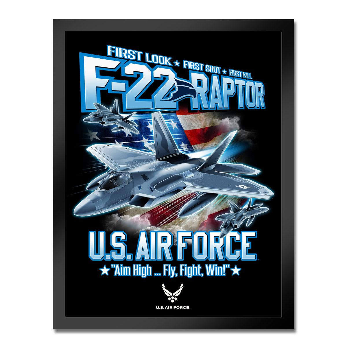 U.S. Air Force F-22 Raptor Framed Print — 7.62 Design