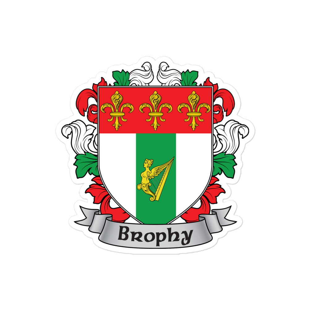 Brophy Irish Family Coat of Arms Sticker — 7.62 Design