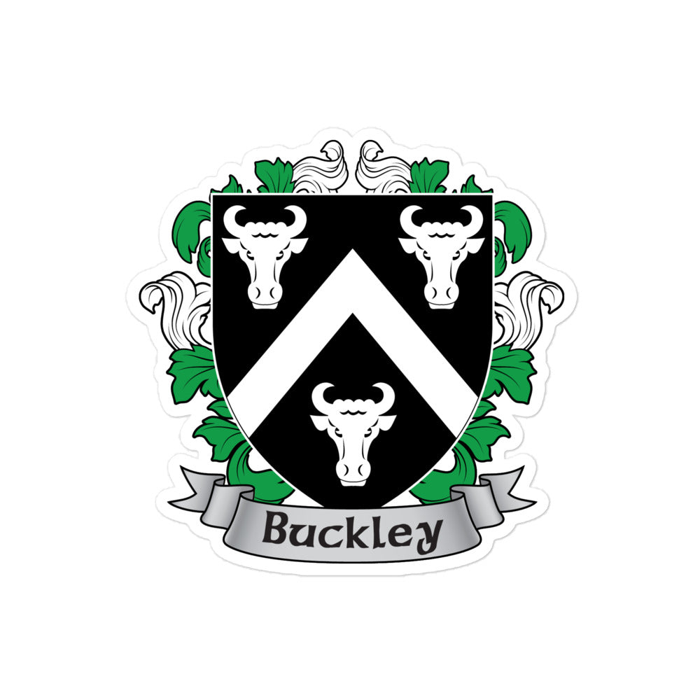 Buckley Irish Family Coat of Arms Sticker — 7.62 Design