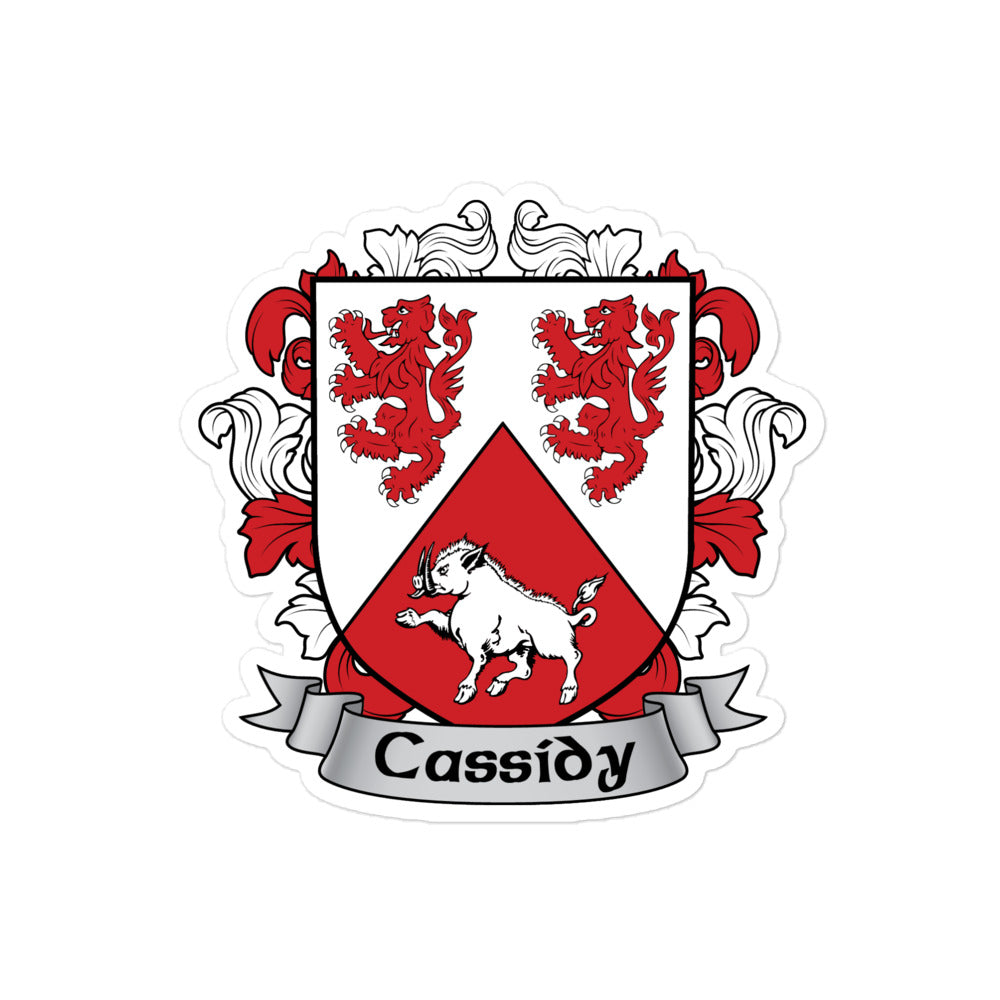 Cassidy Irish Family Coat of Arms Sticker — 7.62 Design