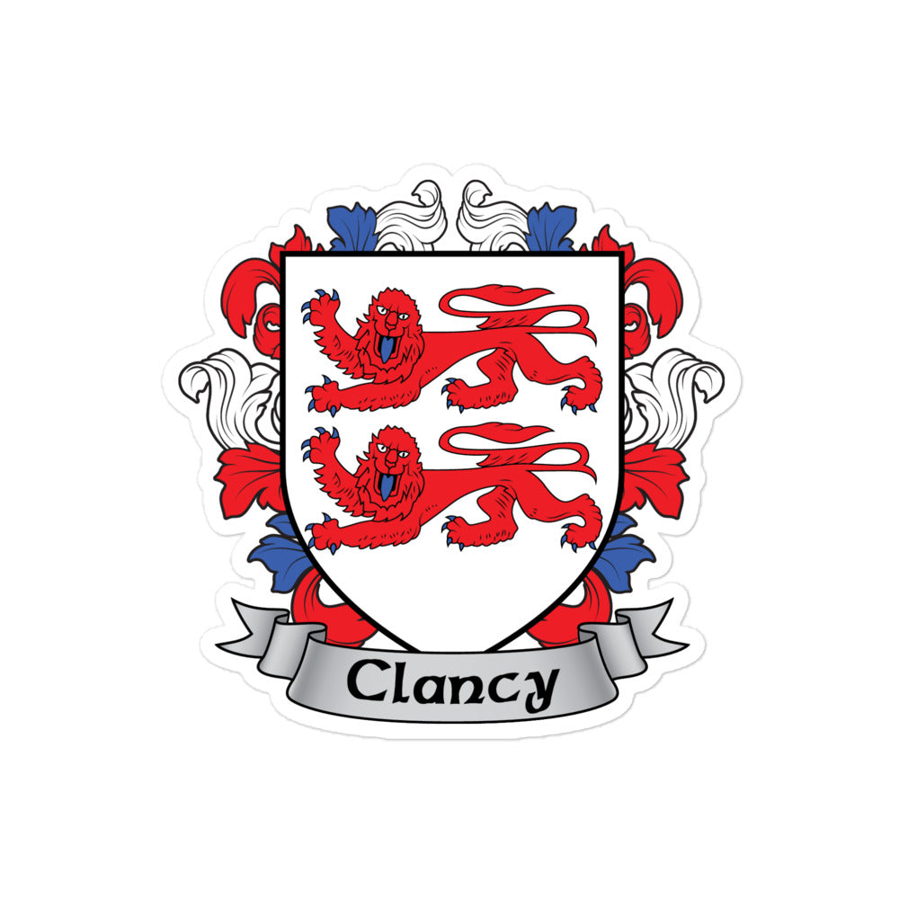 Clancy Irish Family Coat of Arms Sticker — 7.62 Design