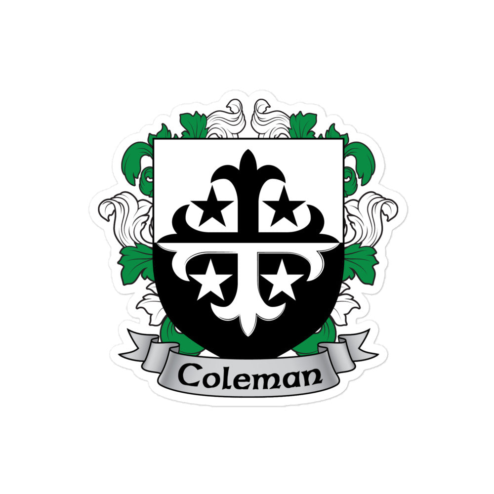 Coleman Irish Family Coat of Arms Sticker — 7.62 Design