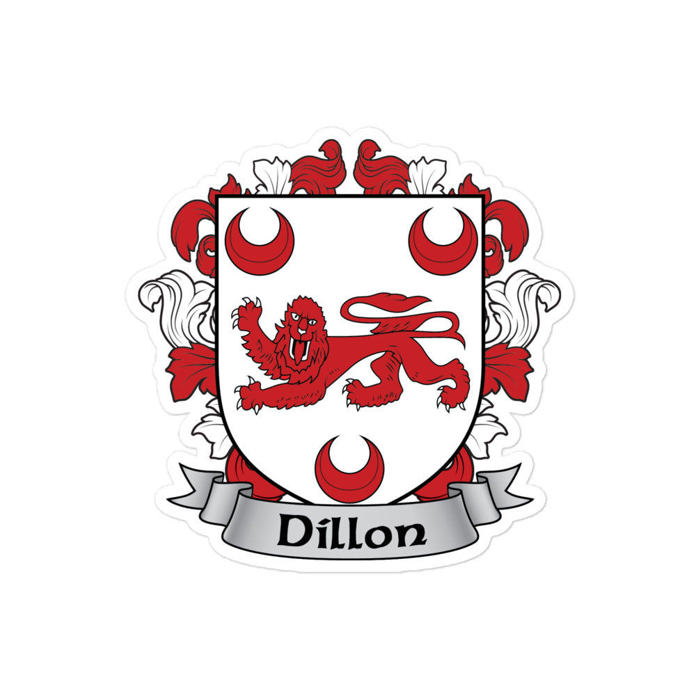 Dillon Irish Family Coat of Arms Sticker — 7.62 Design