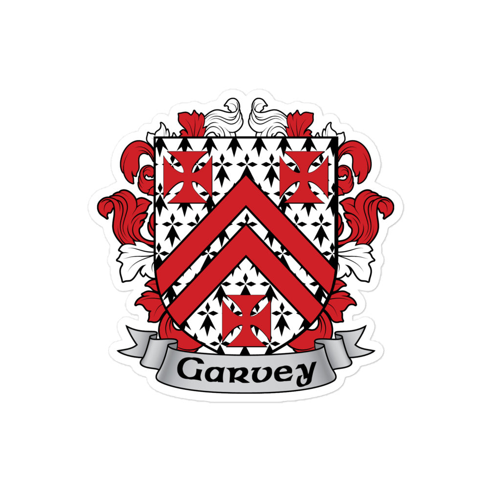 Garvey Irish Family Coat of Arms Sticker — 7.62 Design