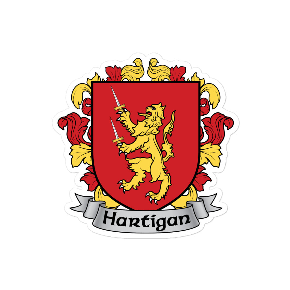 Hartigan Irish Family Coat of Arms Sticker — 7.62 Design