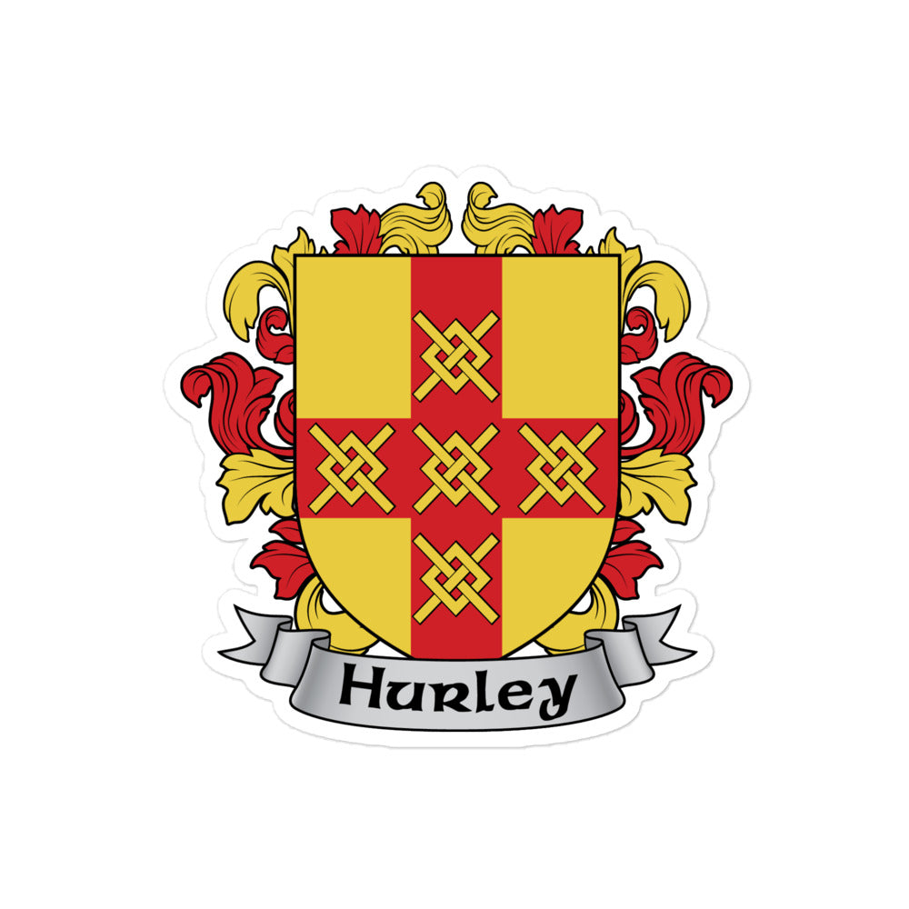 Hurley Irish Family Coat of Arms Sticker — 7.62 Design