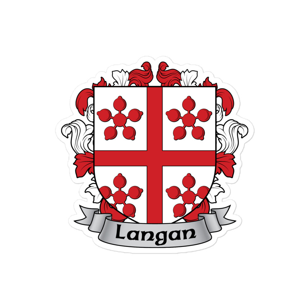 Langan Irish Family Coat of Arms Sticker — 7.62 Design
