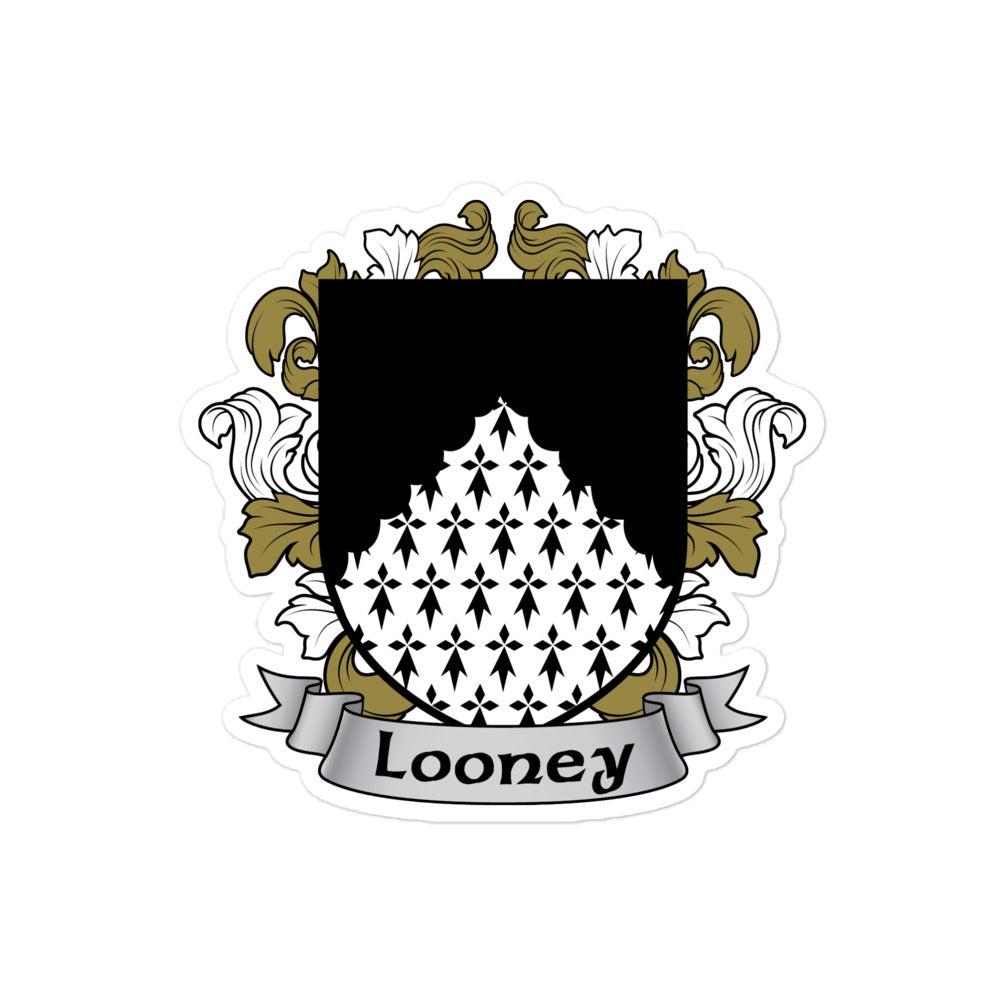 Looney Irish Family Coat of Arms Sticker — 7.62 Design