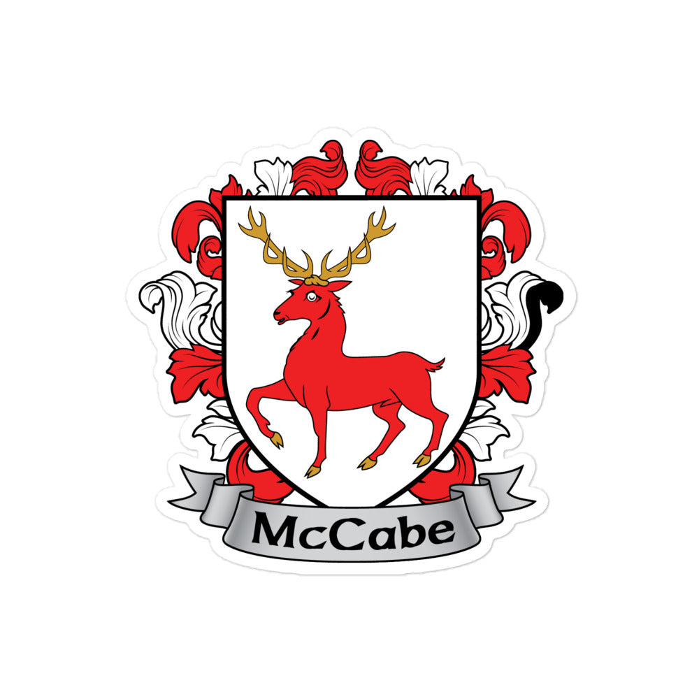 McCabe Irish Family Coat of Arms Sticker — 7.62 Design