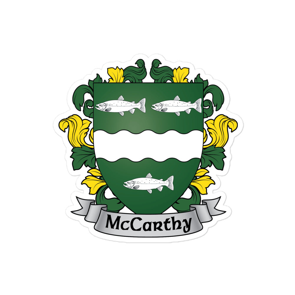 McCarthy Irish Family Coat of Arms Sticker — 7.62 Design