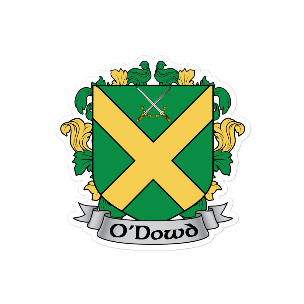O'Dowd Irish Family Coat of Arms Sticker — 7.62 Design