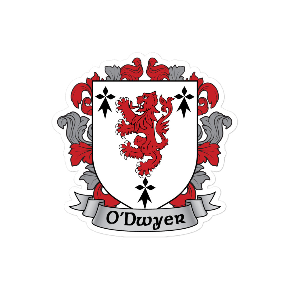 O'Dwyer Irish Family Coat of Arms Sticker — 7.62 Design