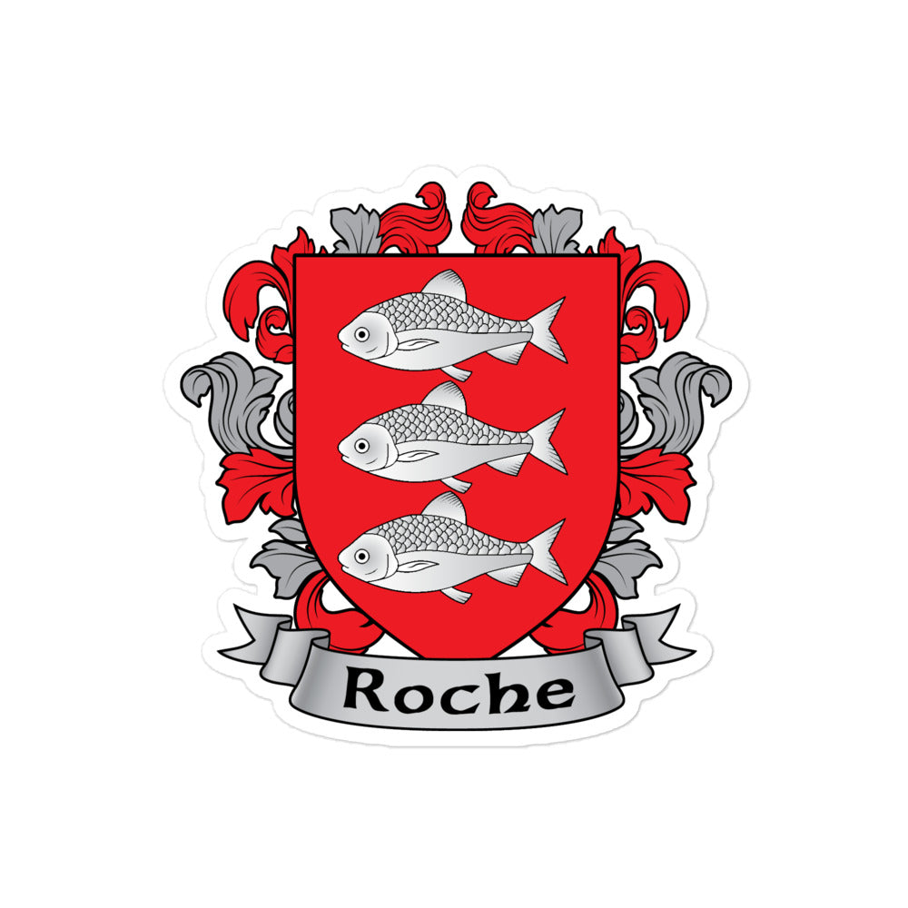 Roche Irish Family Coat of Arms Sticker — 7.62 Design