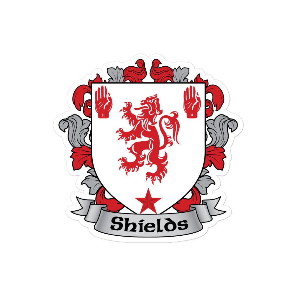 Shields Irish Family Coat of Arms Sticker — 7.62 Design