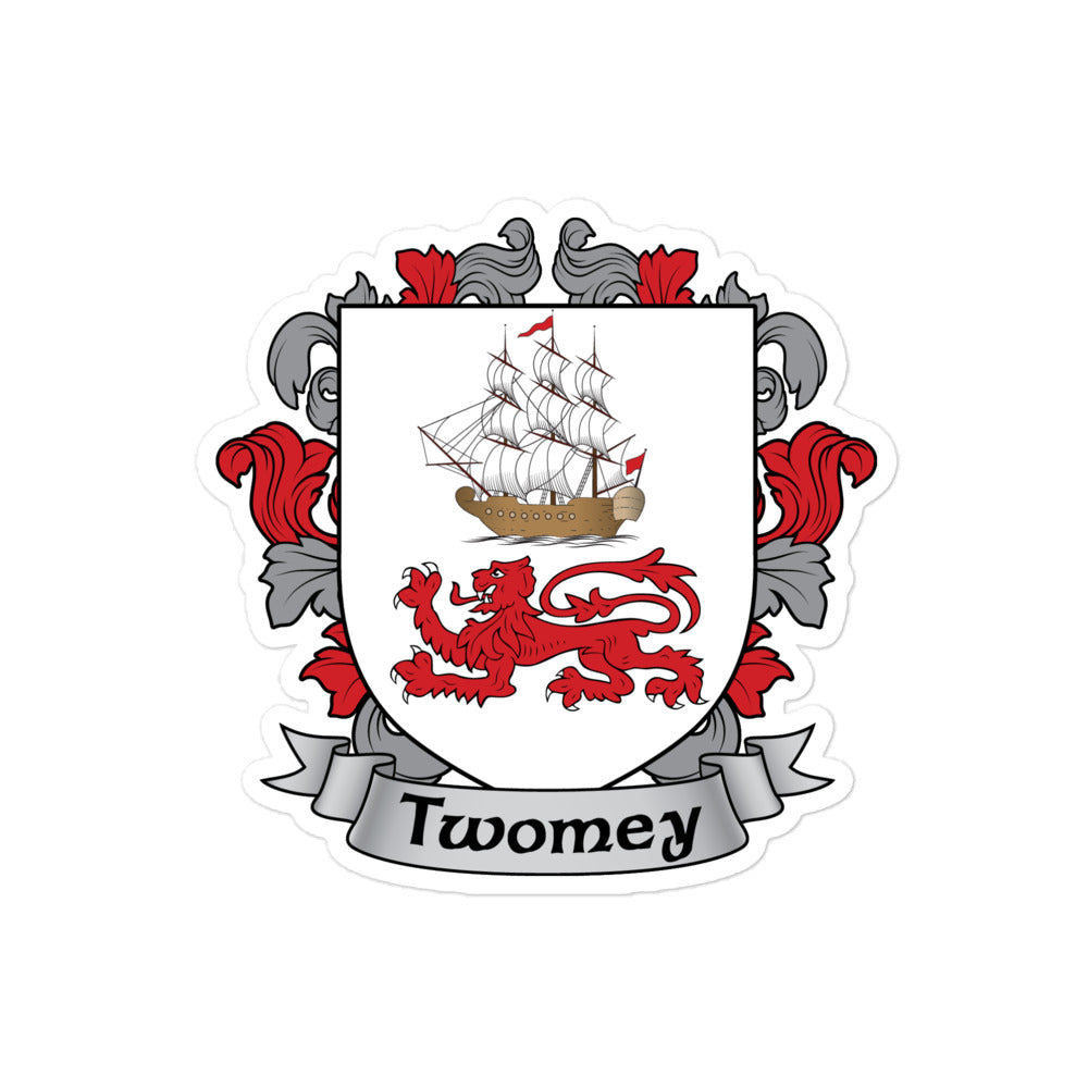 Twomey Irish Family Coat of Arms Sticker — 7.62 Design