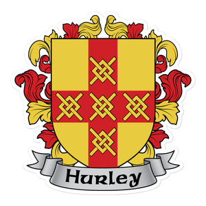 Hurley Irish Family Coat of Arms Sticker — 7.62 Design