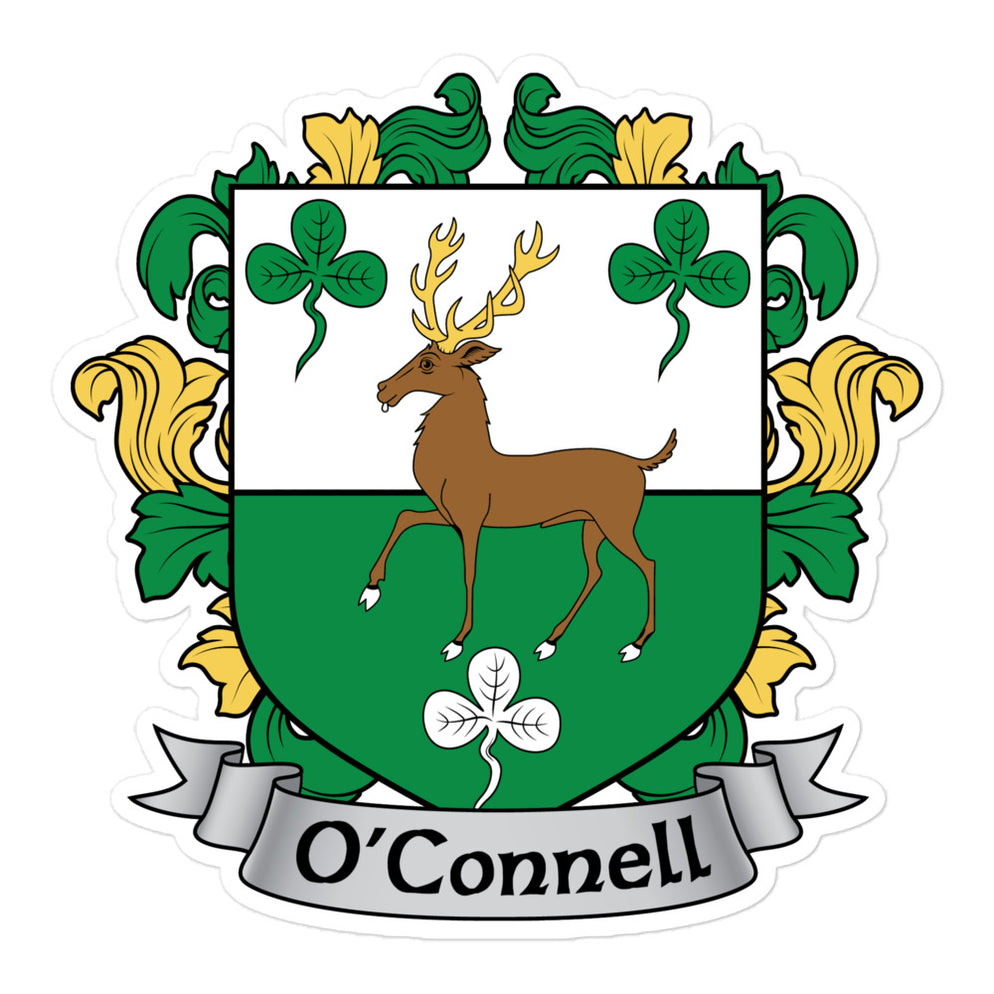 O'Connell Irish Family Coat of Arms Sticker — 7.62 Design