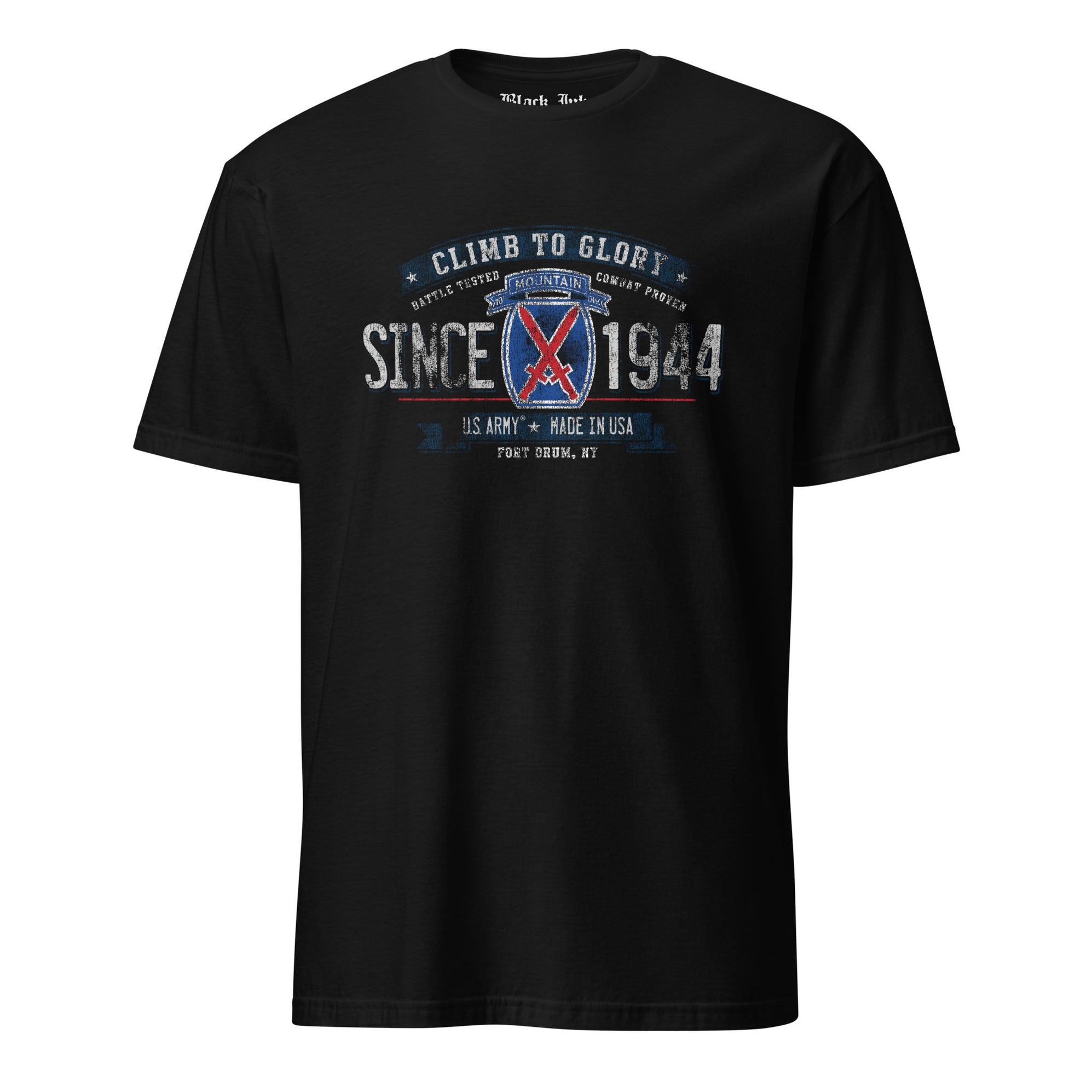 U.S. Army 10th Mountain Division Retro Black Ink Unisex T-Shirt — 7.62 ...