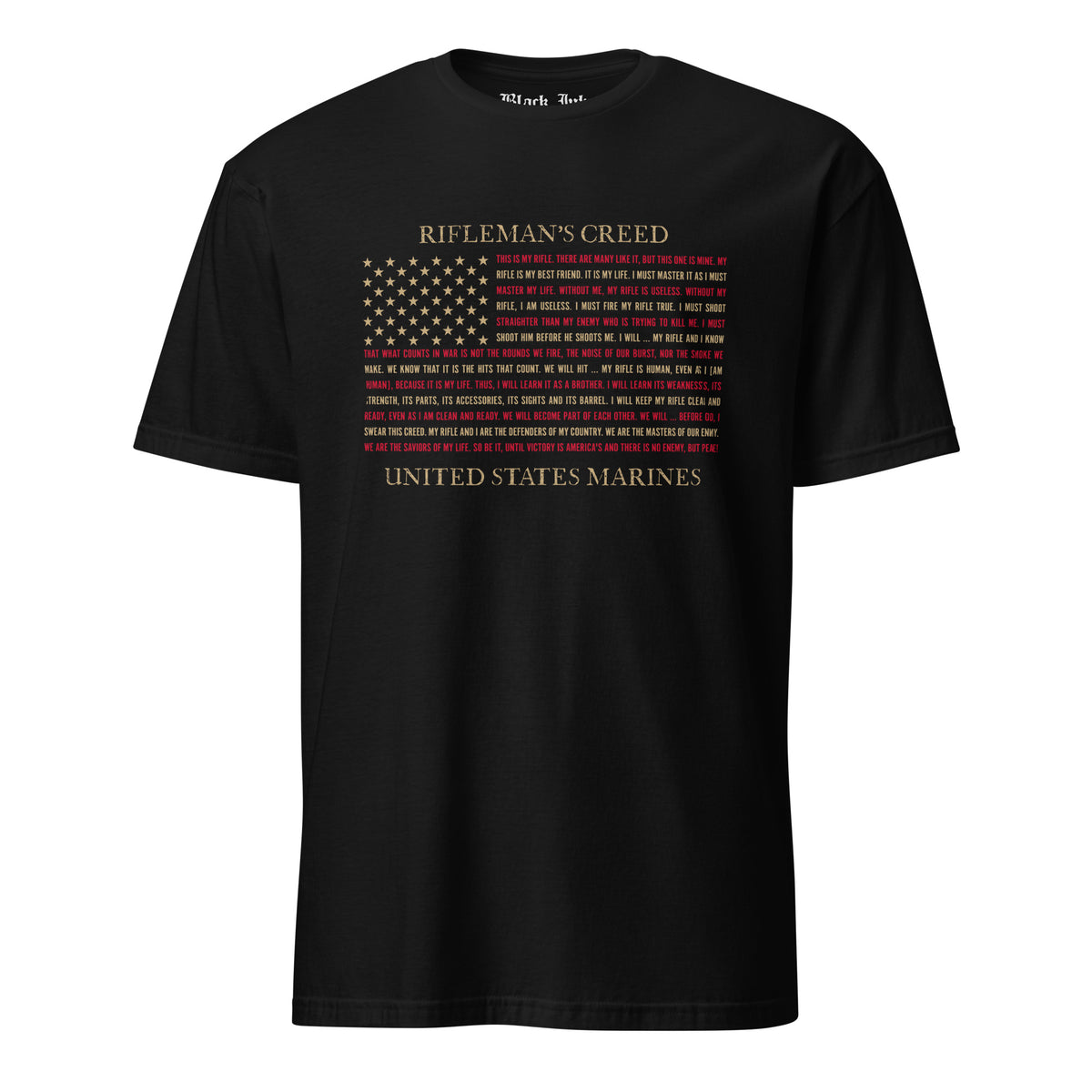 USMC Rifleman's Creed Flag T-Shirt — 7.62 Design