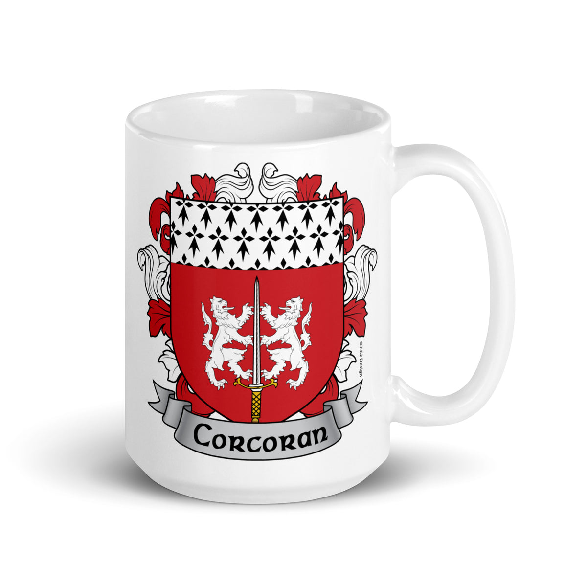 Corcoran Irish Family Coat Of Arms 15oz Mug — 7.62 Design