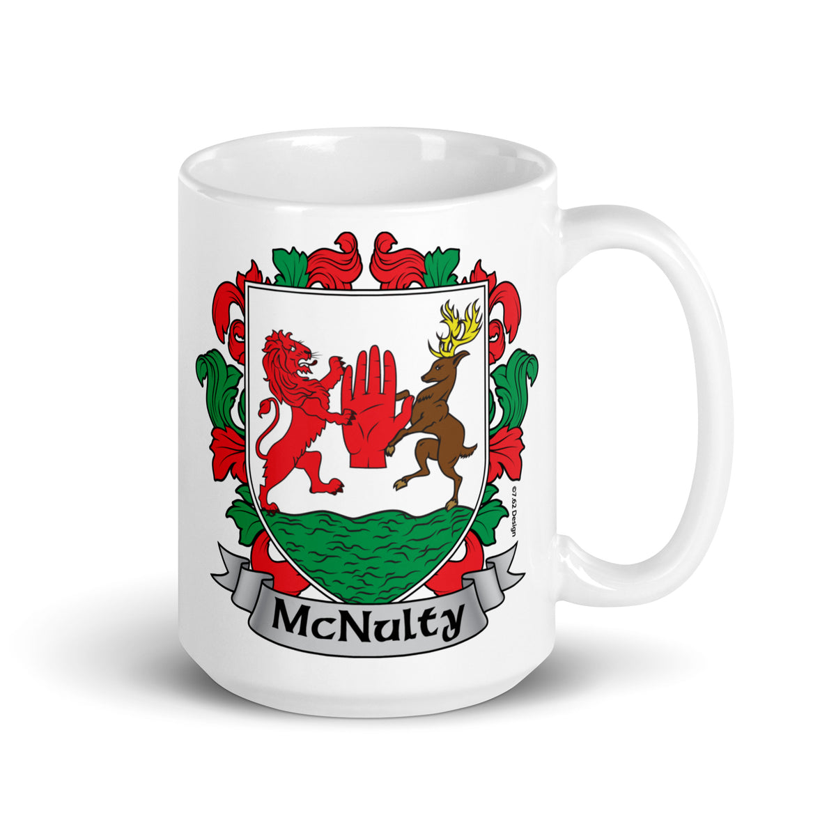 McNulty Irish Family Crest Coat Of Arms 15oz Mug — 7.62 Design