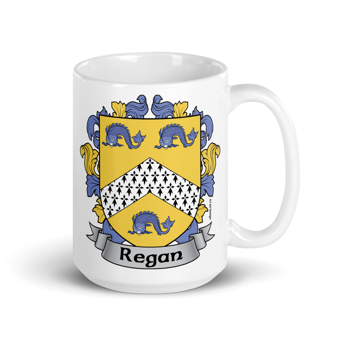 Regan Irish Family Crest Coat Of Arms 15oz Mug — 7.62 Design