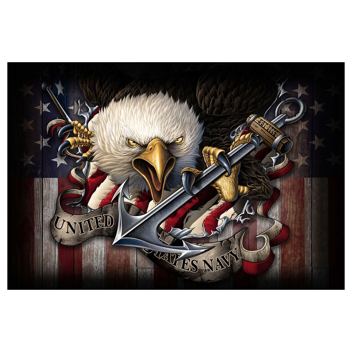 Navy Anchor Logo With Eagle