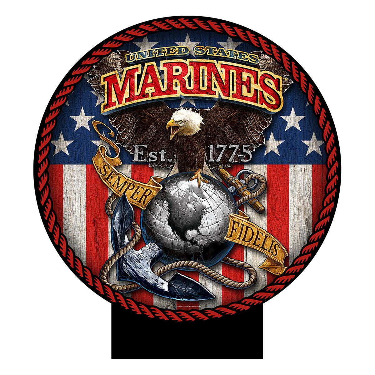 USMC Fighting Eagle 20 x 20 inch Yard Sign — 7.62 Design