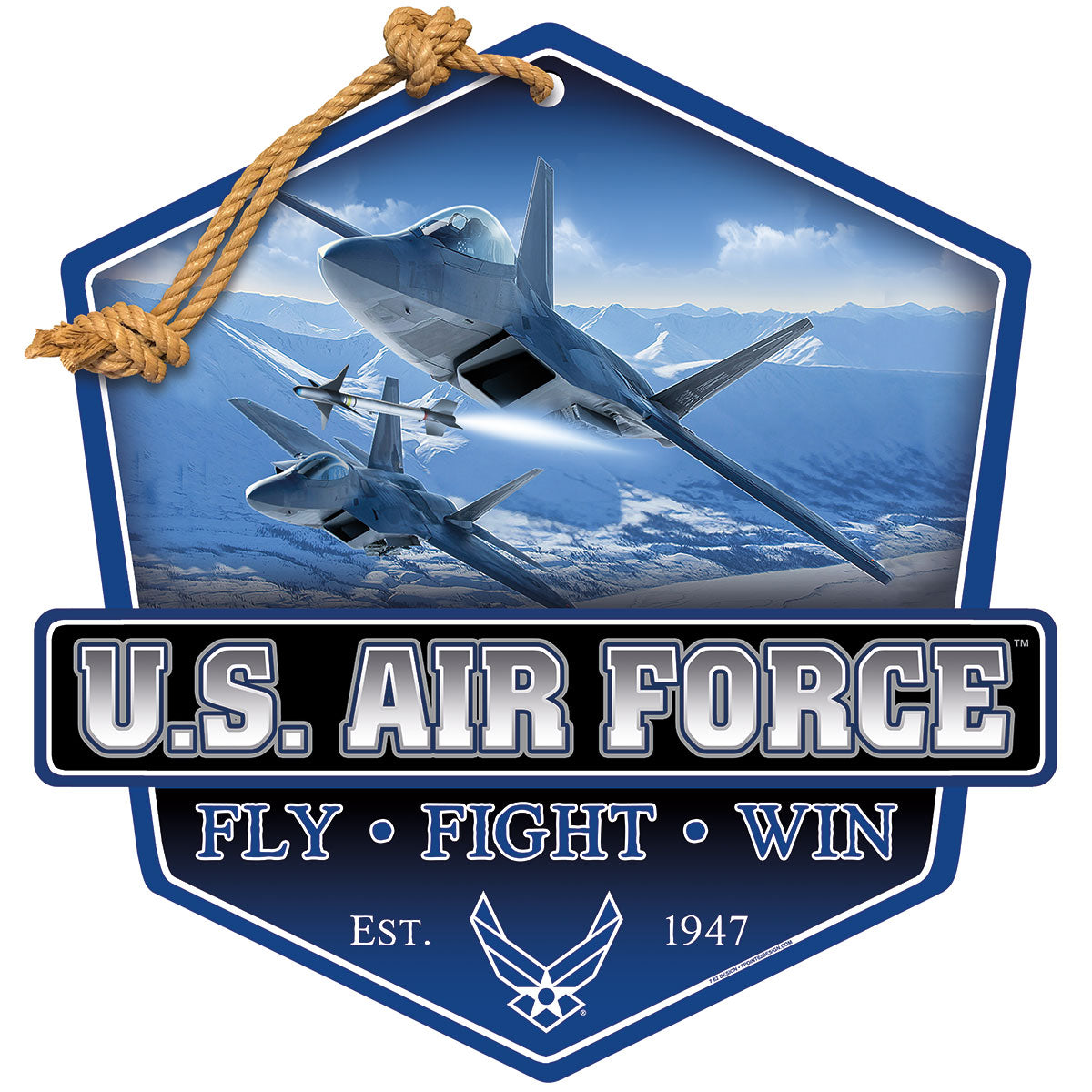 USAF Air Power Badge 20 x 20 inch Sign — 7.62 Design