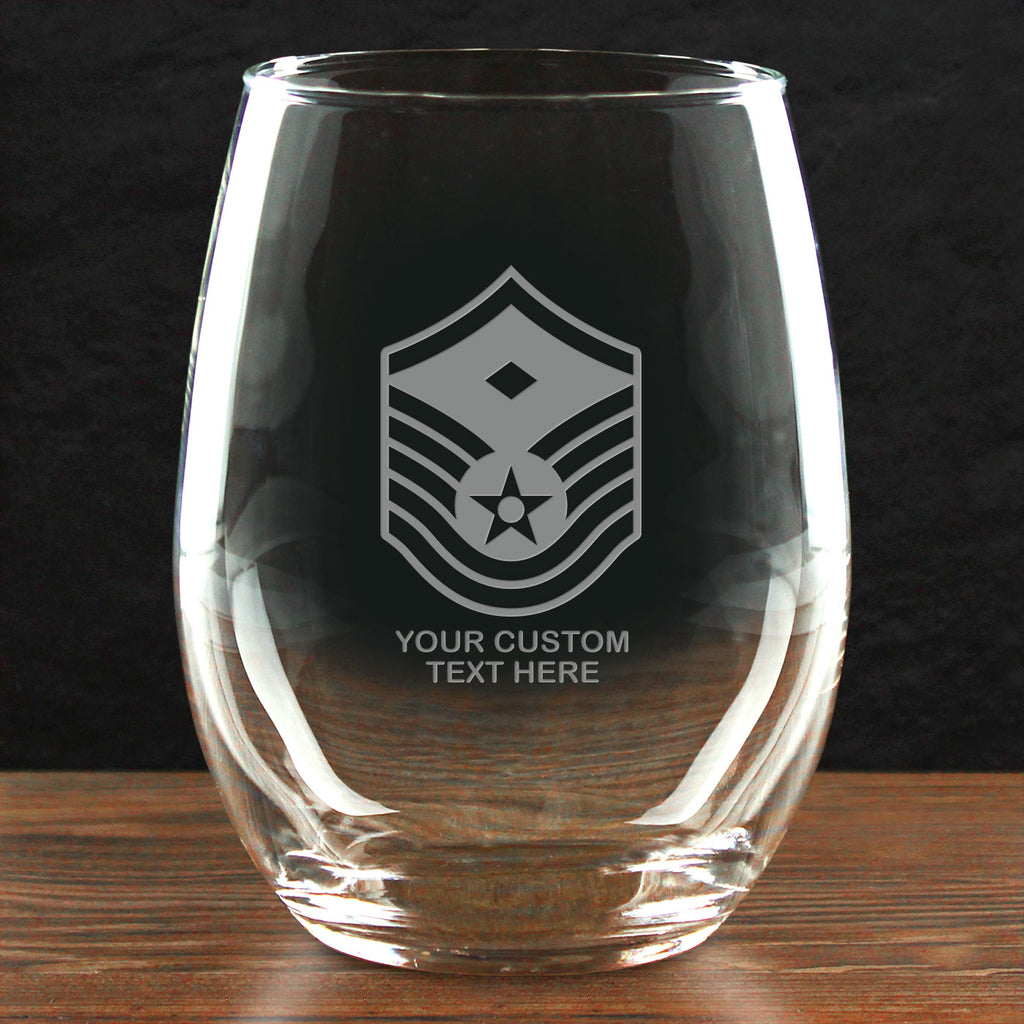 US Air Force Personalized Etched Glassware — 7.62 Design