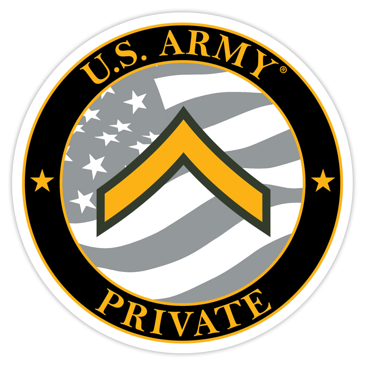 US Army E-2 Private 3.5" Decal by 7.62 Design