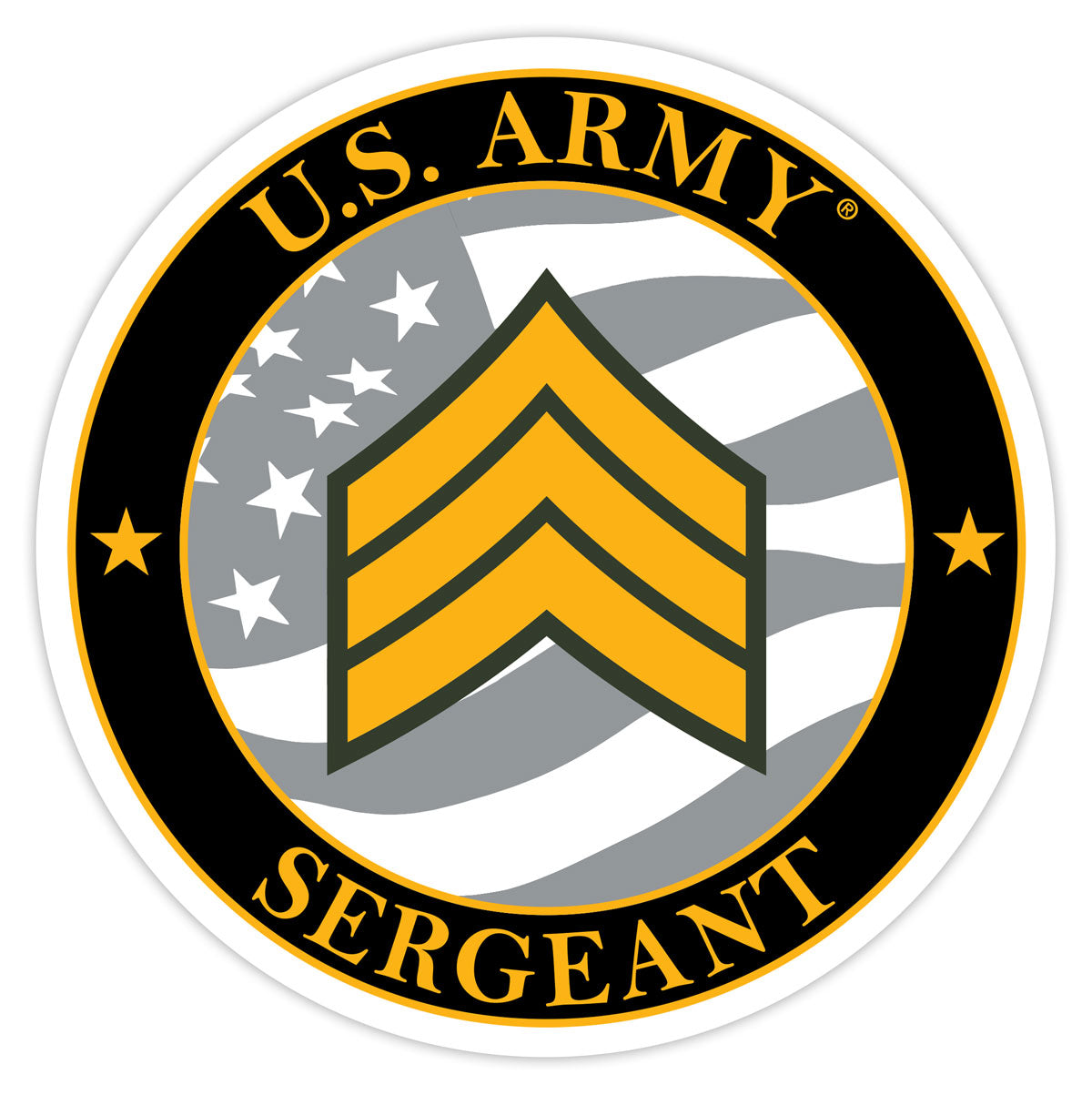 US Army E-5 Sergeant 3.5" Decal by 7.62 Design