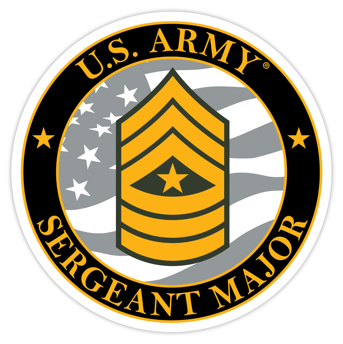 US Army E-9 Sergeant Major 3.5" Decal by 7.62 Design