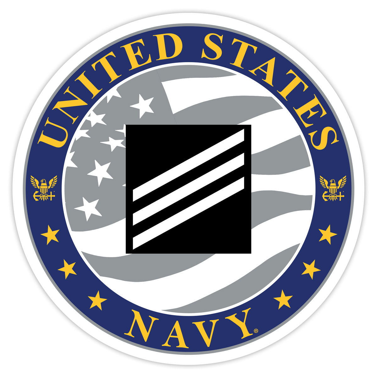 US Navy E-3 Seaman 3.5" Decal by 7.62 Design