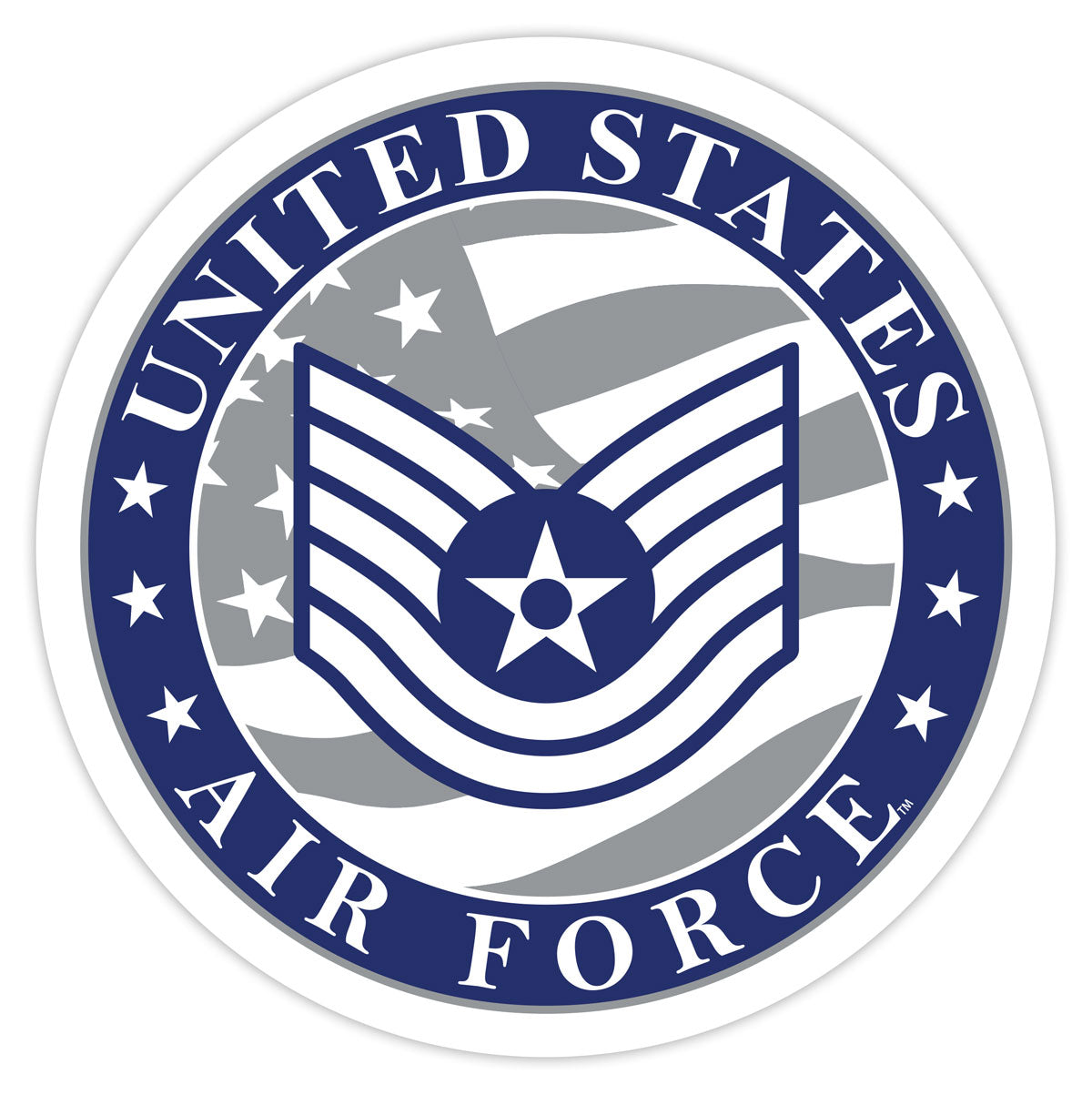 US Air Force E-6 Technical Sergeant 3.5" Decal by 7.62 Design