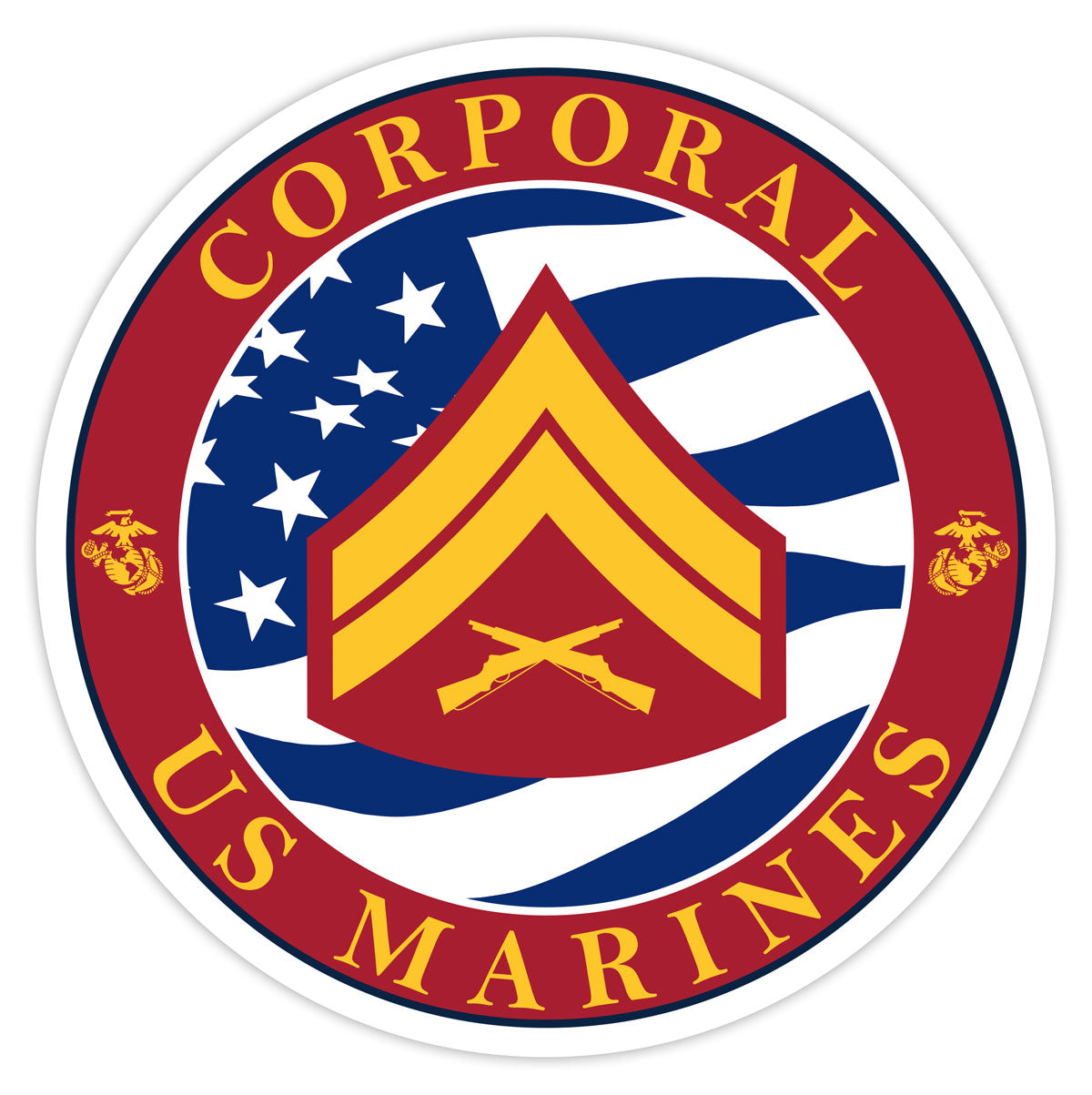 USMC E-4 Corporal 3.5" Decal by 7.62 Design