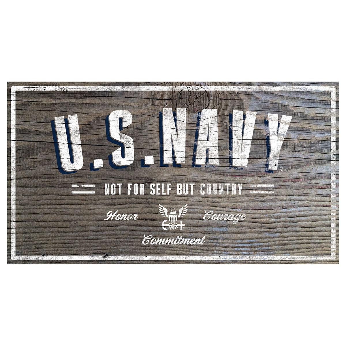 USN Woodgrain 11 x 20 inch Sign — 7.62 Design