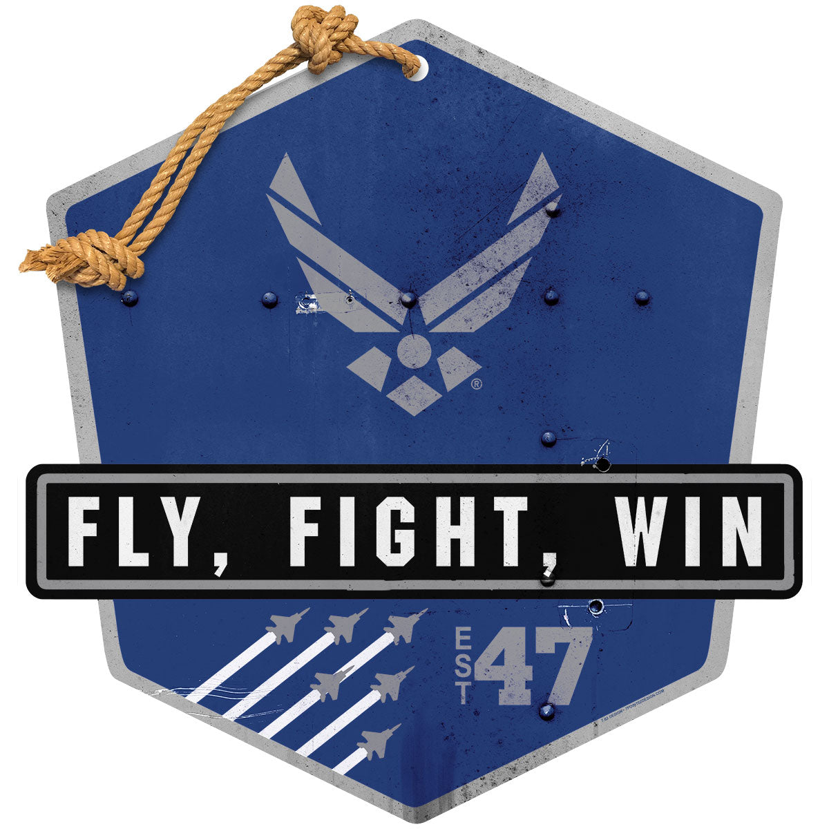 USAF Fly Fight Win 47 Badge 20 x 20 inch Sign — 7.62 Design