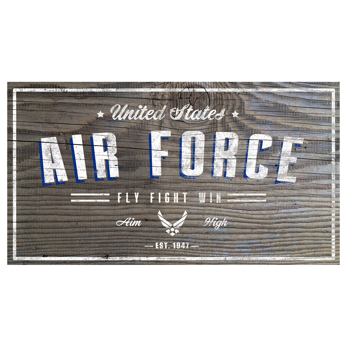 USAF Woodgrain 11 x 20 inch Sign — 7.62 Design