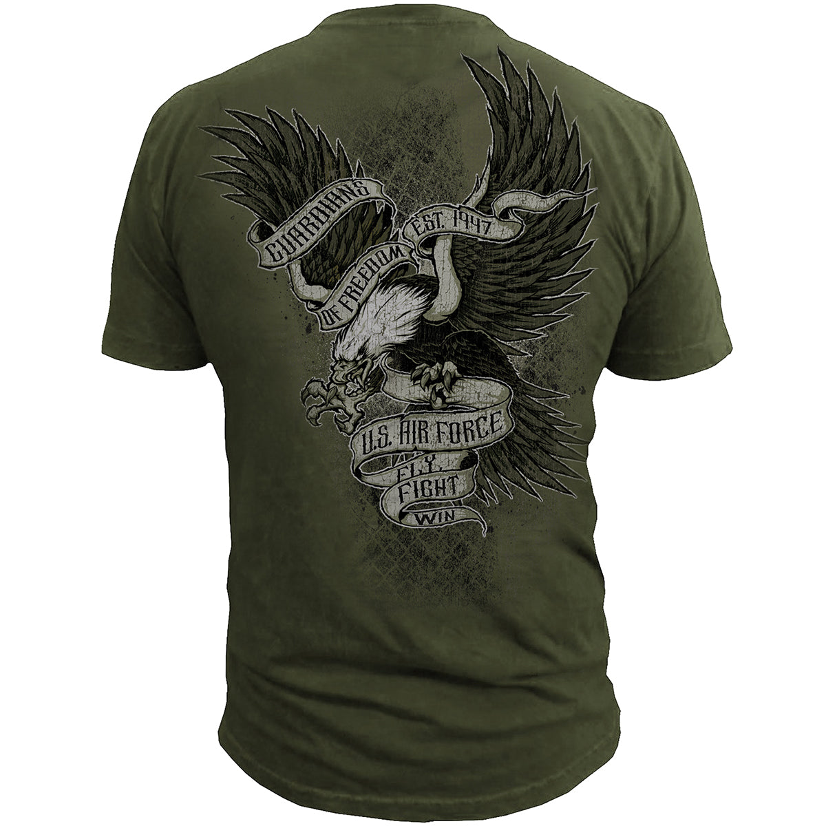 US Air Force - GUARDIANS OF FREEDOM - Black Ink Men's T-Shirt — 7.62 Design