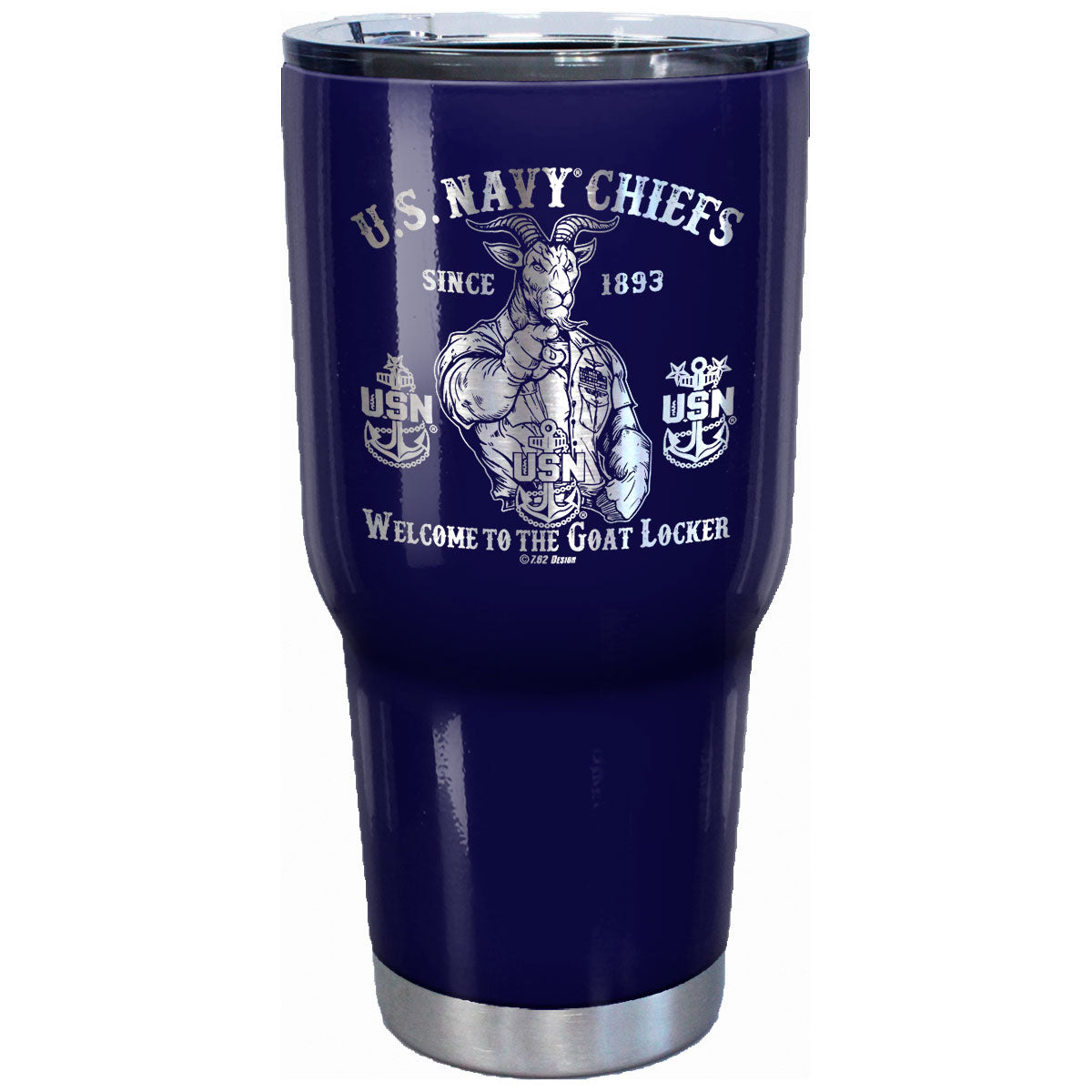 7.62 Design U.S. Navy Chiefs Goat Locker Laser Etched 32oz Travel Mug